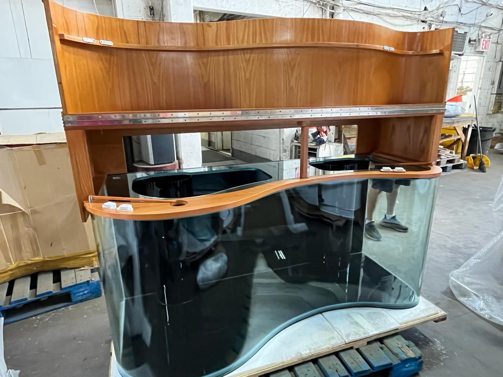 210g Glass Wave Reef-Ready Aquarium Set in Golden Oak – AQUA VIM