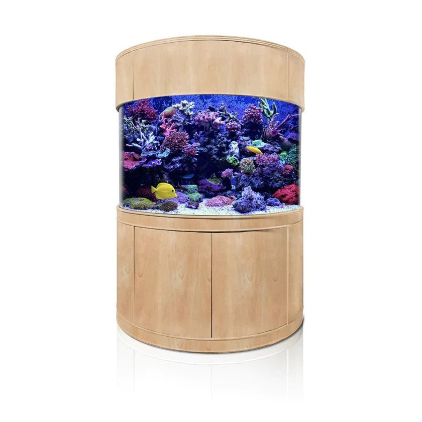180 Gallon Half Cylinder Glass Reef-Ready Aquarium Set in Unstained Wo ...